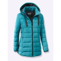WITT Damen Steppjacke mit elastischer Kontrast-Paspelierung, aquapetrol, Gr&ouml;&szlig;e 40