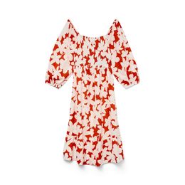 V&eacute;ro Moda Vero Moda Kleid 'VMDicthe' Damen Gr&ouml;&szlig;e 42 feuerrot / offwhite Winterkleid
