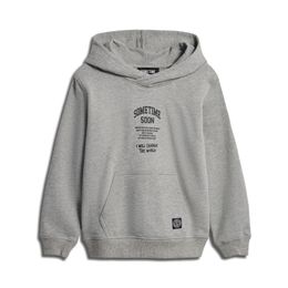 SOMETIME SOON Sweatshirt 'Dimas' Jungen Gr&ouml;&szlig;e 152 graumeliert / schwarz