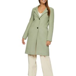 Wintermantel s.Oliver, Damen, Gr. 40, grün (sage melange), Web, Obermaterial: 50% Polyester, 40% Wolle, 10% Nylon. Futter: 100% Polyester, unifarben, casual, gerade kniefrei, V-Ausschnitt, Langarm mit Knöpfen, Mäntel, mit Wolle