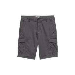 Tom Tailor Herren Cargo Shorts mit Taschen, grau, Gemustert, Gr. 30