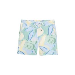 Tom Tailor Denim Herren Badeshorts mit Print, blau, Gemustert, Gr. S