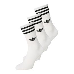 adidas originals Socken 'Solid Crew 3 Pairs' Damen Größe 46/48 schwarz / weiß