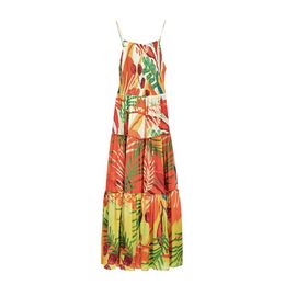 Desigual Strandkleid Damen Größe 34 limone / orange / hummer / weiß
