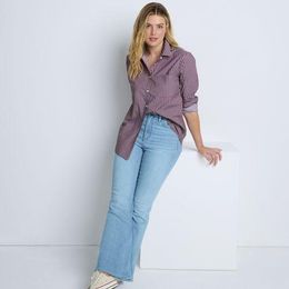 LANDS' END Skinny Fit Recover Schlagjeans High Waist, Damen,  Blau, Baumwolle/Elasthan/Polyester, by Lands' End