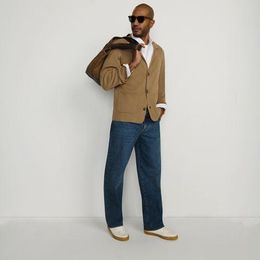 LANDS' END Sakko aus Baumwoll-Feinstrick, Herren,  Beige, Baumwolle, by Lands' End