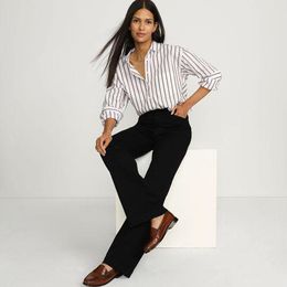LANDS' END Jeans High Waist mit weitem Bein Farbig, Damen,  Schwarz, Baumwoll-Mischung/Polyester-Mischung, by Lands' End