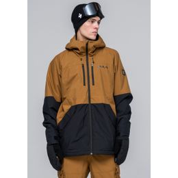 Skijacke BULA "Liftie", Herren, Gr. S, braun, 100% Polyester, unifarben, normal, hoch geschlossener Ausschnitt, Jacken, mit wasserdichter Funktion