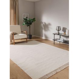 benuta Pop Wollteppich Liv Cream 80x150 cm - Naturfaserteppich aus Wolle