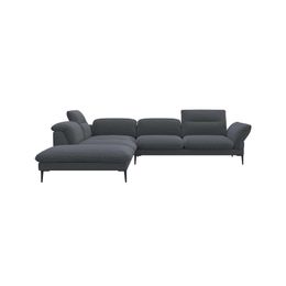 Ecksofa FLEXLUX "Salino, Funktionssofa mit Ottomane, Relaxsofa, Ecksofa", grau (anthrazit), B:287cm H:88cm T:239cm, 100% Polyester, Sofas, Ecksofa, Sofa mit Arm- und Kopfteil-Verstellungen, Kaltschaum & Stahl-Wellen