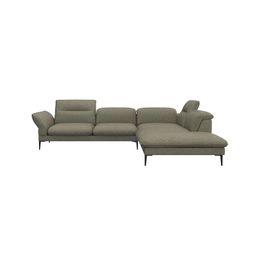 Ecksofa FLEXLUX "Salino, Funktionssofa mit Ottomane, Relaxsofa, Ecksofa", gr&uuml;n (fall gr&uuml;n), B:287cm H:88cm T:239cm, 62% Polyester, 17% Cotton, 14% Viscose, 7% Linen, Sofas, Ecksofa, Sofa mit Arm- und Kopfteil-Verstellungen, Kaltschaum & Stahl-Wellen