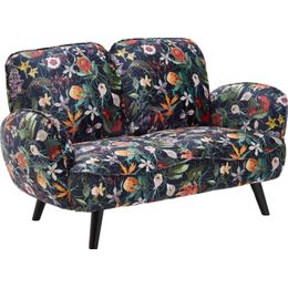 2-Sitzer "Ben", bunt (lila, bunt), B:140cm, Samtstoff;Fellimitat, ATLANTIC HOME COLLECTION, Sofas, mit Wellenunterfederung, Massivholzf&uuml;&szlig;e, frei im Raum stellbar