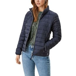 Steppjacke s.Oliver, Damen, Gr. 36, blau (marine), Web, Obermaterial: 100% Polyester. Futter: 100% Polyester, unifarben, casual, figurumspielend hüftbedeckend, Langarm elastischer Bund, Jacken, mit Stehkragen, Topseller