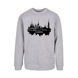 F4NT4STIC Sweatshirt 'Cities Collection - Hamburg skyline' Herren Gr&ouml;&szlig;e XL grau / schwarz