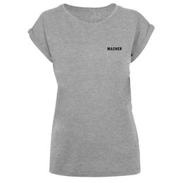 F4NT4STIC T-Shirt 'Macher' Damen Gr&ouml;&szlig;e 5XL grau / schwarz
