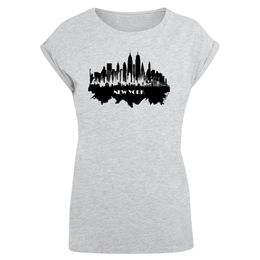 F4NT4STIC T-Shirt 'Cities Collection - New York skyline' Damen Gr&ouml;&szlig;e L grau / schwarz