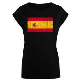 F4NT4STIC T-Shirt 'Spain Spanien Flagge' Damen Gr&ouml;&szlig;e L gelb / rot / schwarz