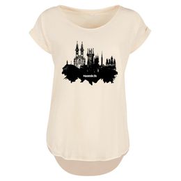 F4NT4STIC T-Shirt 'Cities Collection - Munich skyline' Damen Gr&ouml;&szlig;e 4XL sand / schwarz