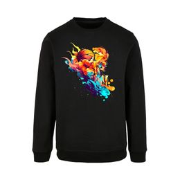 F4NT4STIC Sweatshirt 'Basketball Sports Collection - Abstract player' Herren Gr&ouml;&szlig;e XXXL blau / orange / schwarz