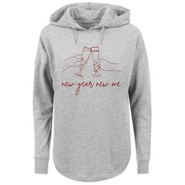 F4NT4STIC Sweatshirt 'Silvester Party new year new me' Damen Gr&ouml;&szlig;e XS graumeliert / bordeaux
