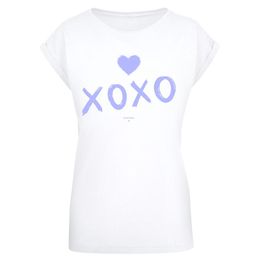 F4NT4STIC Shirt 'Valentinstag' Damen Gr&ouml;&szlig;e XXXL hellblau / wei&szlig;