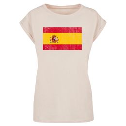 F4NT4STIC Shirt 'Spain Spanien Flagge distressed' female Beige size 5XL