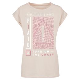 F4NT4STIC T-Shirt 'Panic At The Disco Turn Up The Crazy' Damen Gr&ouml;&szlig;e 5XL kitt / pitaya / offwhite