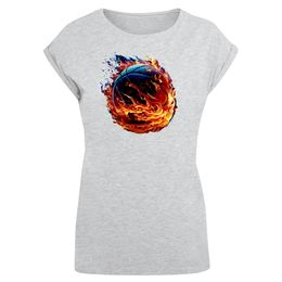 F4NT4STIC Shirt 'On FIRE' Damen Gr&ouml;&szlig;e XXXL grau / mischfarben