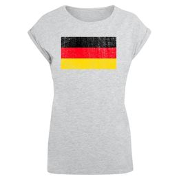 F4NT4STIC Shirt 'Germany Deutschland Flagge distressed' Damen Gr&ouml;&szlig;e 5XL gelb / grau / rot / schwarz