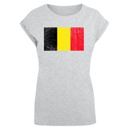 F4NT4STIC Shirt 'Belgium Belgien Flagge' Damen Gr&ouml;&szlig;e 4XL gelb / grau / rot / schwarz