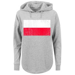 F4NT4STIC Sweatshirt 'Poland Polen Flagge distressed' Damen Gr&ouml;&szlig;e XL grau / rot / wei&szlig;