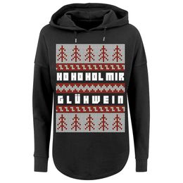 F4NT4STIC Sweatshirt 'Ho Ho Hol mir Gl&uuml;hwein Weihnachten' Damen Gr&ouml;&szlig;e XL rot / schwarz / wei&szlig;