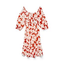 Véro Moda VERO MODA Kleid 'VMDicthe' Damen Größe 40 feuerrot / offwhite Winterkleid