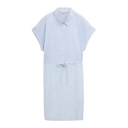 Tom Tailor Denim Kleid Damen Gr&ouml;&szlig;e 34 hellblau / offwhite Winterkleid