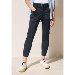 3/4-Hose Cecil "Style Scarlett", Damen, Gr. 28, Länge 26, blau (universal blau), Web, Obermaterial: 97% Baumwolle, 3% Elasthan, unifarben, casual, tailliert 3/4-Länge, Hosen, 3/4 Länge im 4-Pocket-Stil