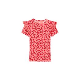 WE Fashion T-Shirt M&auml;dchen Gr&ouml;&szlig;e 92 koralle / rot / wei&szlig;