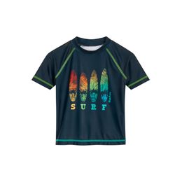 Playshoes Badeshirt Jungen Gr&ouml;&szlig;e 134/140 marine / hellgr&uuml;n / dunkelorange / rot