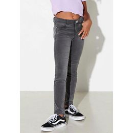 KIDS Only Stretch-Jeans »KONROYAL« dark grey denim 140 - N-Gr N-Gr 140 Normaler Bund mit verstellbarem Gummizug für eine optimale Passform und...