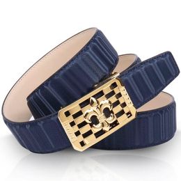 Anthoni Crown Damen Lederg&uuml;rtel blau