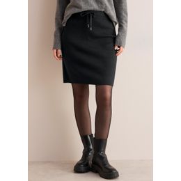 Minirock Cecil, Damen, Gr. L (42), schwarz, Stoff, Web, 33% Polyester, 31% Polyacryl, 24% Baumwolle, 12% Nylon, unifarben, casual, normal knielang, Röcke, softer Materialmix