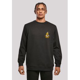Kapuzenpullover F4NT4STIC "Rubber Duck Wizard CREW", Damen, Gr. XS, schwarz, Obermaterial: 50% Baumwolle, 50% Polyester, relaxed fit, Rundhals, Pullover Kapuzenpullover, Print