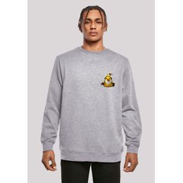 Kapuzenpullover F4NT4STIC "Rubber Duck Wizard CREW", Damen, Gr. 5XL, grau (erdgrau), Obermaterial: 50% Baumwolle, 50% Polyester, relaxed fit, Rundhals, Pullover Kapuzenpullover, Print