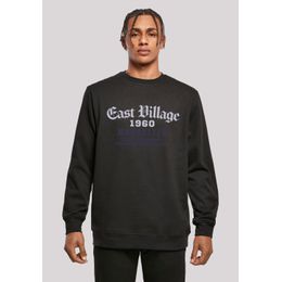 Kapuzenpullover F4NT4STIC "East Village Manhatten CREW", Damen, Gr. XS, schwarz, Obermaterial: 50% Baumwolle, 50% Polyester, relaxed fit, Rundhals, Pullover Kapuzenpullover, Print