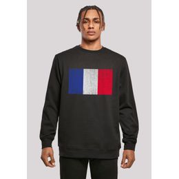 Kapuzenpullover F4NT4STIC "France Frankreich Flagge distressed", Damen, Gr. M, schwarz, Obermaterial: 50% Baumwolle, 50% Polyester, relaxed fit, Rundhals, Pullover Kapuzenpullover, Print