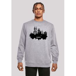 Kapuzenpullover F4NT4STIC "Cities Collection - Munich skyline", Herren, Gr. 5XL, grau (erdgrau), Obermaterial: 50% Baumwolle, 50% Polyester, relaxed fit, Rundhals, Pullover Kapuzenpullover, Print