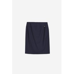 Bleistiftrock Cinque "CICONS", Damen, Gr. 38, blau (dunkelblau), Web, Obermaterial: 53% Polyamid, 43% Schurwolle, 4% Elasthan, unifarben, casual, slim fit ca. Mitte Knie, Röcke, Mit Markenlabelplättchen