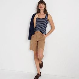 LANDS' END Top mit Muschelrand, Damen,  Blau, Viskose/Viskose-Mischung/Polyester-Mischung, by Lands' End