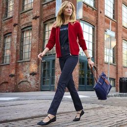 LANDS' END Straight Fit Recover High Waist Jeans, Damen,  Blau, Baumwoll-Mischung, by Lands' End