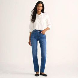 LANDS' END Straight Fit Recover High Waist Jeans, Damen,  Blau, Baumwoll-Mischung, by Lands' End