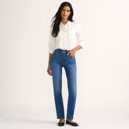 LANDS' END Straight Fit Recover High Waist Jeans, Damen,  Blau, Baumwoll-Mischung, by Lands' End